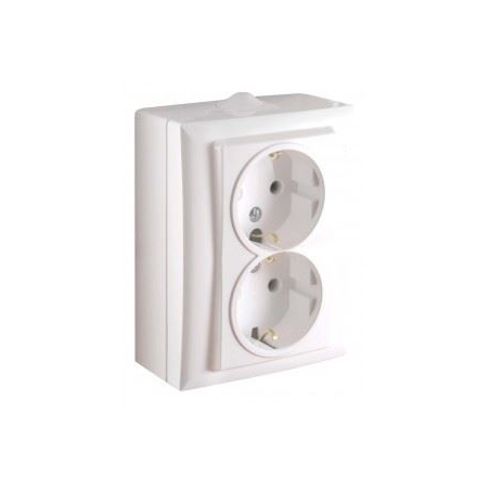 PRIZA DUBLA APLICATA ALBA CU IMPAMANTARE, STANDARD