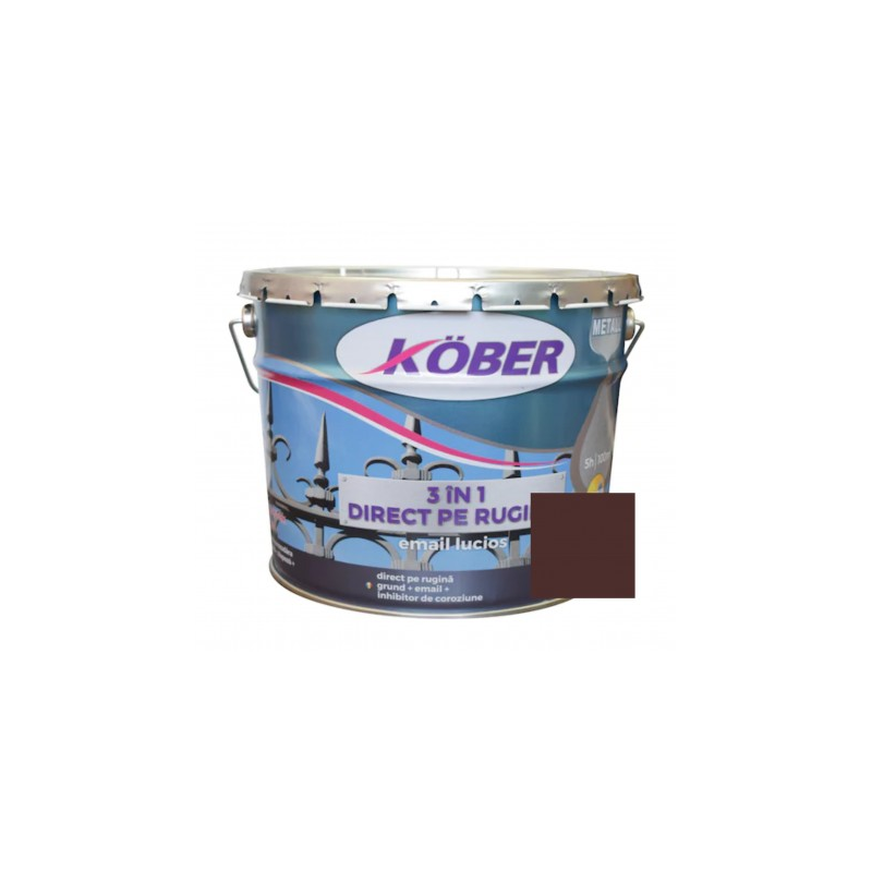 VOPSEA ALCHIDICA/EMAIL PENTRU METAL 3 IN 1, INTERIOR / EXTERIOR, BRUN, 10L