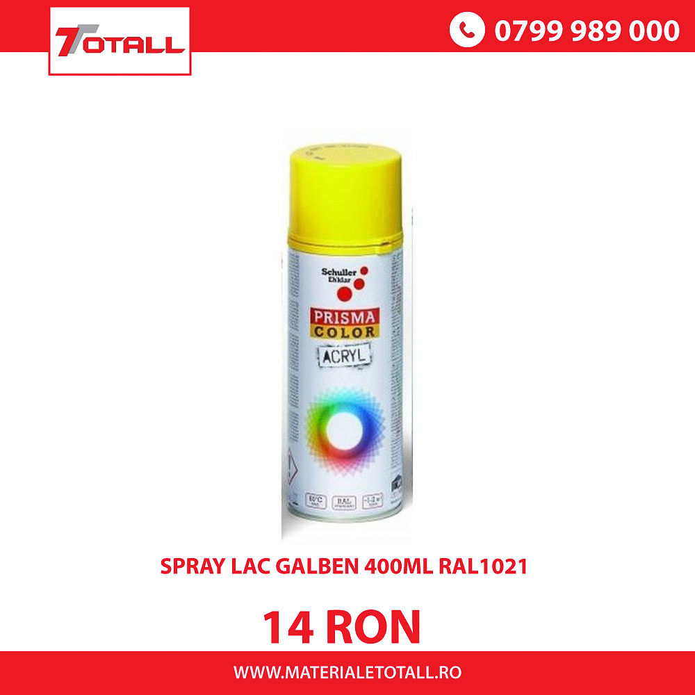 SPRAY LAC GALBEN 400ml RAL1021 | Preț 14 RON | Livrare din stoc ...